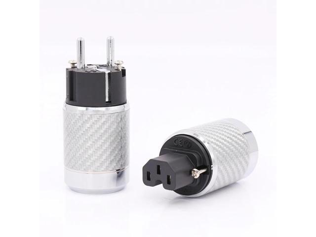 Click here for Carbon Fiber EU Mains Power Plug IEC Plug Rhodium... prices