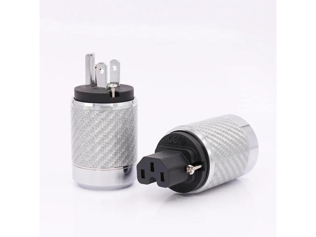 Click here for Carbon Fiber US Mains Power Plug IEC Plug Rhodium... prices