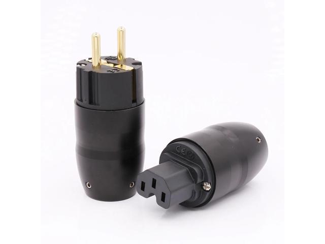Click here for Black aluminium Gold Rhodium Plated EU power plug... prices