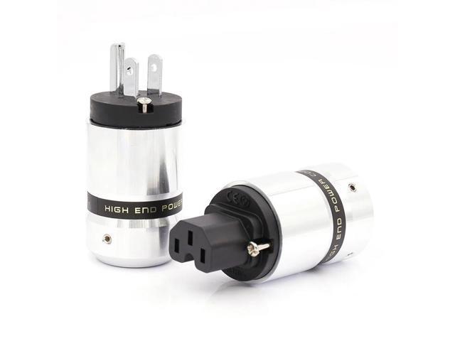Click here for one pair Rhodium Plated US Power Cable Plug IEC Co... prices
