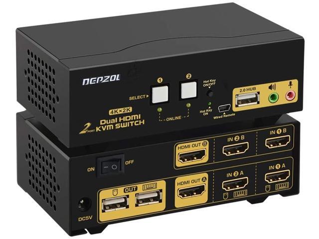 Click here for HDMI KVM Switch 2 Port Dual Monitor Extended Displ... prices