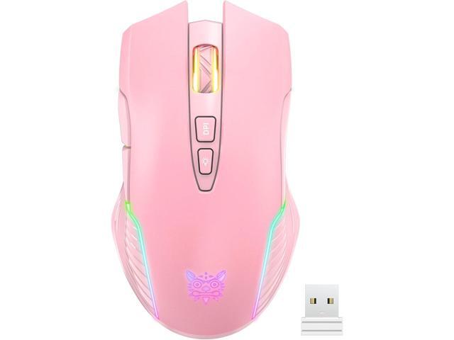 Click here for RGB Wireless Gaming Mouse  Pink  Rechargeable  Erg... prices
