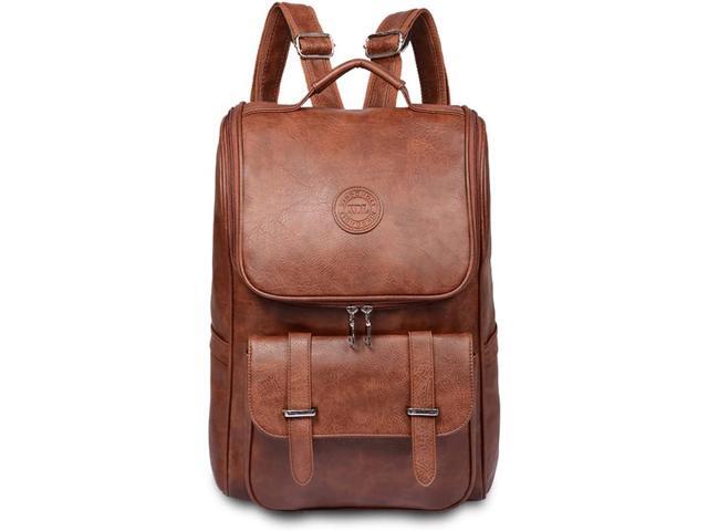 Click here for Vintage Faux Leather Backpack  Slim Laptop Backpac... prices