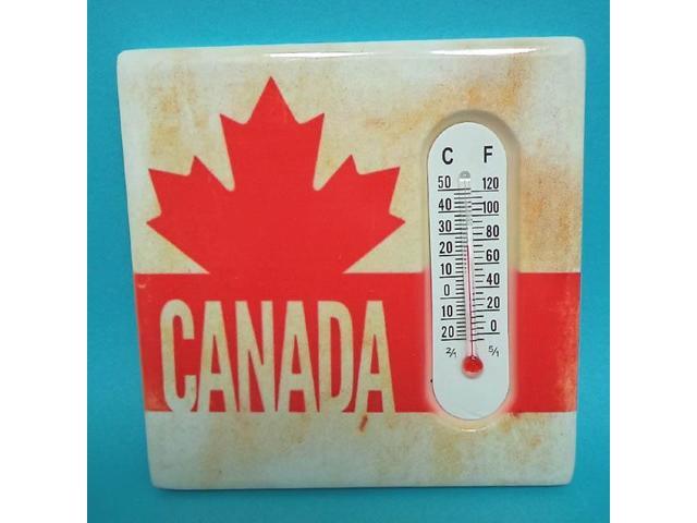 Click here for 01046 - CANADA SOUVENIR THERMOMETER 3X3 MAPLE LEAF prices