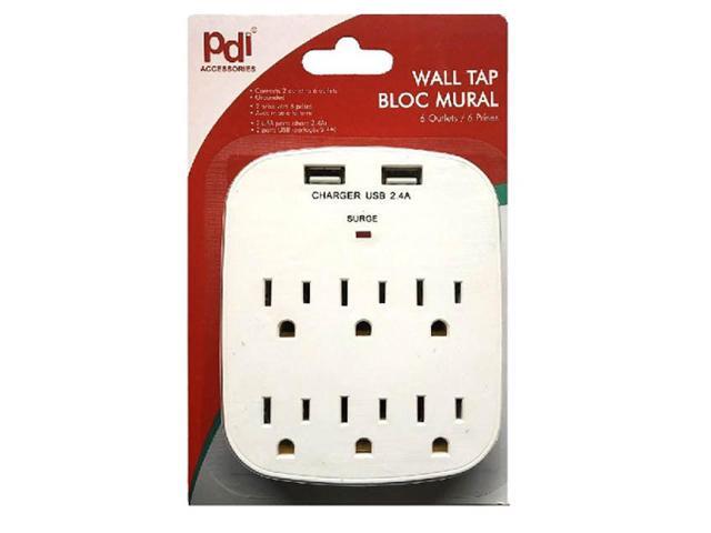 Click here for PDI-728 - WALL TAP 6-OUTLET 15A 125V 1875W 2-USB prices