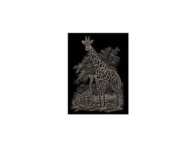 Click here for R-01311 - COPPER ENGRAVING GIRAFFE AND BABY. prices