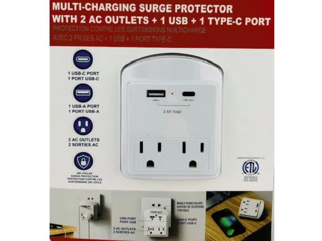 Click here for TS-26 - WALL TAP 2-OUTLET 1USB 1TYPE C PORT 300JOU... prices