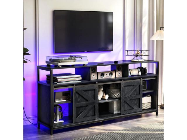 Click here for Mid Century Modern Black TV Stand with Sliding Bar... prices
