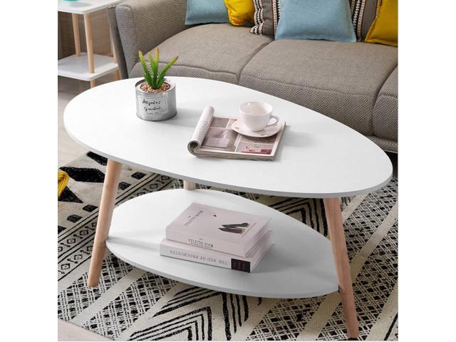 Click here for Maupvit Coffee Table-Oval Wood Table with Open She... prices