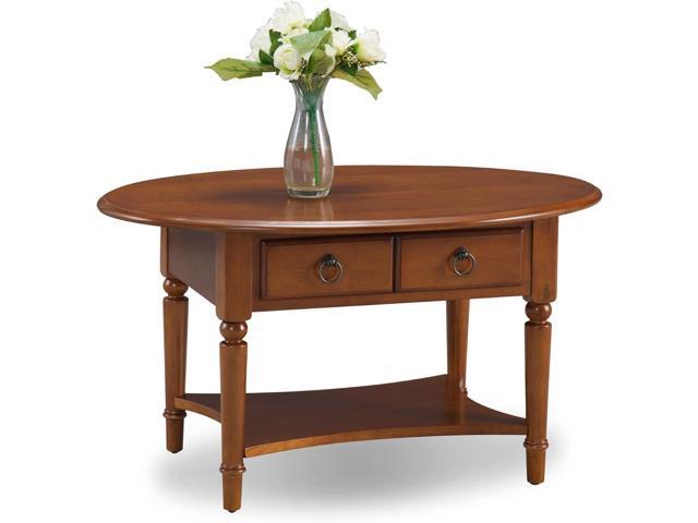 Click here for Coastal Solid Wood Oval Coffee Table with Shelf an... prices
