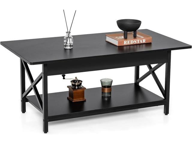 Click here for COSTWAY Industrial Coffee Table  2-Tier Wood Cockt... prices
