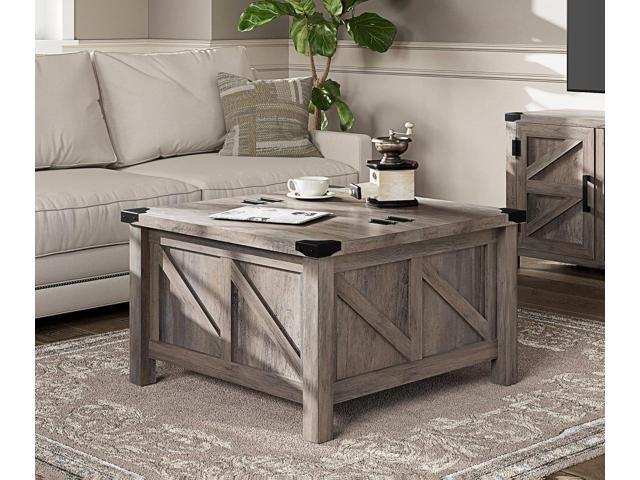 Click here for WAMPAT Square Farmhouse Coffee Table with Storage... prices