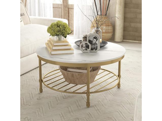 Click here for Gezen Round Coffee Table for Living Room  2-Tier M... prices