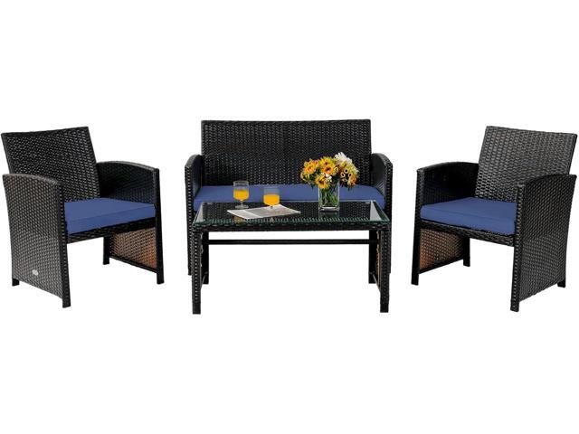 Click here for Tangkula 4 Pieces Rattan Furniture Set  Outdoor Co... prices