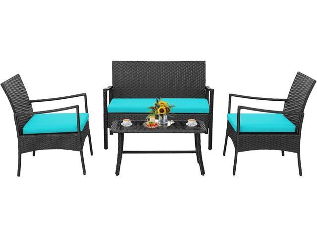 Click here for Tangkula 4 Pieces Rattan Conversation Set  Patio S... prices