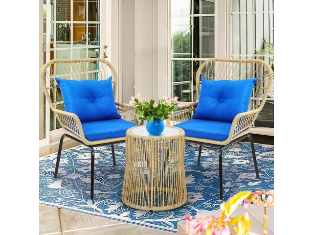 Click here for YITAHOME 3-Piece Wicker Bistro Set Outdoor Patio F... prices