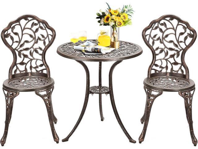 Click here for Giantex 3 Piece Bistro Set Cast Leaf Design Antiqu... prices