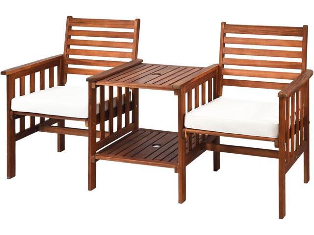 Click here for Tangkula Acacia Wood Loveseat  3pcs Outdoor Table... prices