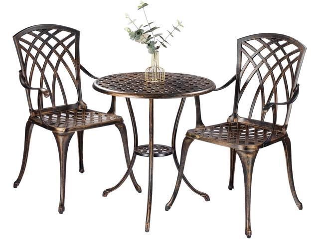 Click here for Bistro Set 3 Piece Rustproof Cast Aluminum Patio F... prices