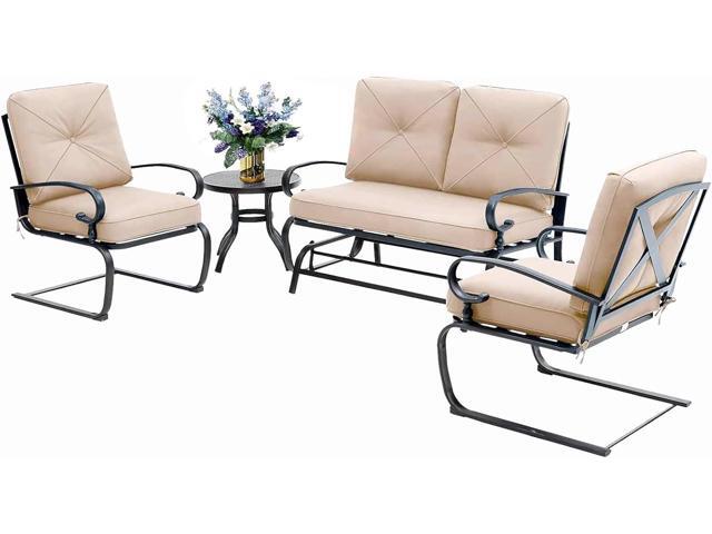 Click here for 4 Pieces Metal Outdoor Furniture Patio Conversatio... prices