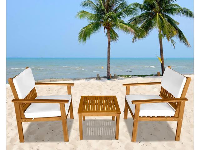 Click here for Dkeli Wood Patio Bistro Set 3 Pieces Outdoor Patio... prices