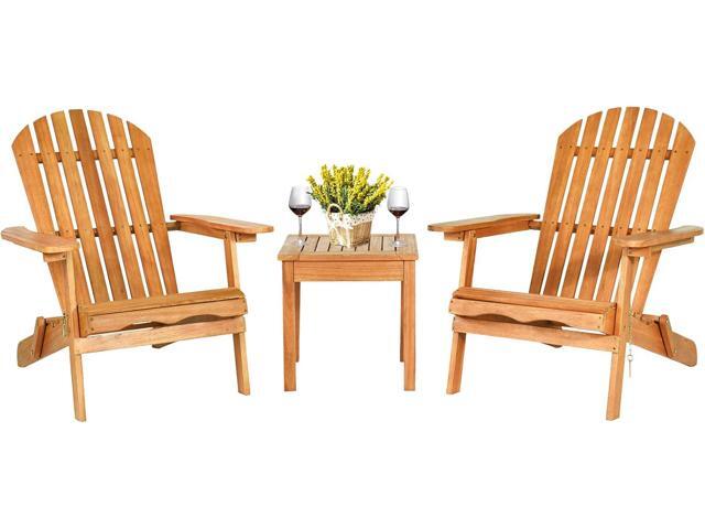 Click here for Tangkula 3 Pieces Adirondack Chair Set  Outdoor Wo... prices