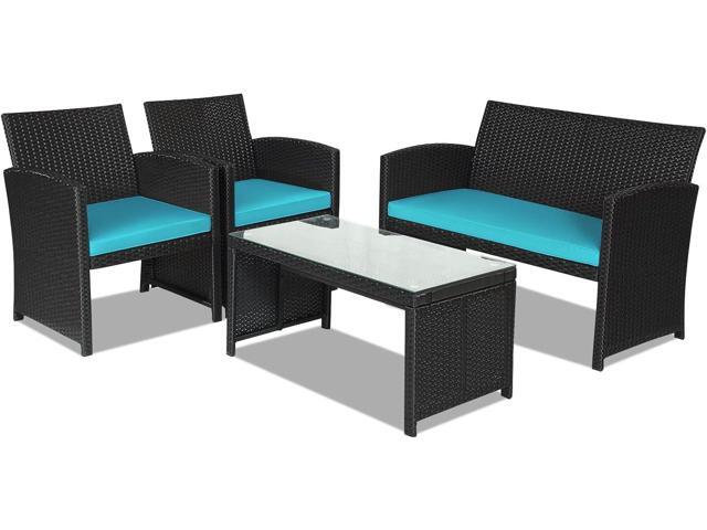 Click here for DORTALA 4 Pieces Patio Wicker Conversation Furnitu... prices