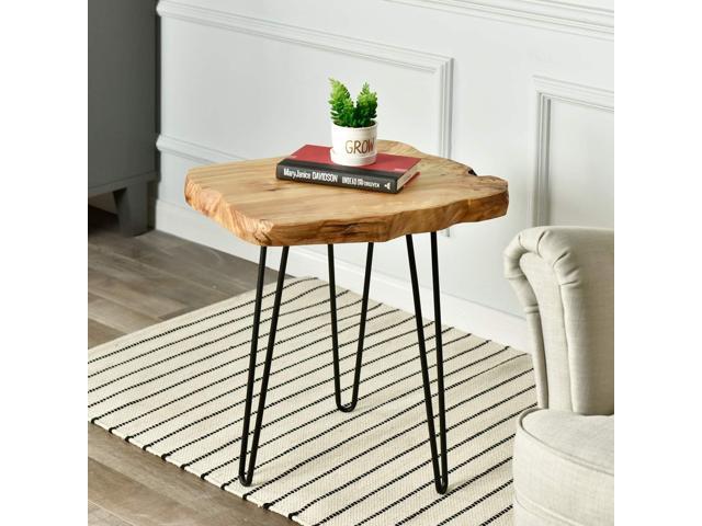 Click here for WELLAND Live Edge Side Table with Hairpin Legs  Na... prices