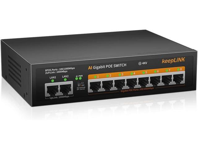 Click here for keepLiNK 8 Port Gigabit PoE Switch with 2 Gigabit... prices