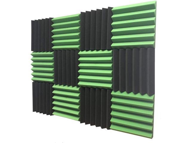 Click here for 2 x 12 x 12 GREEN/CHARCOAL Black Acoustic Wedge Pa... prices