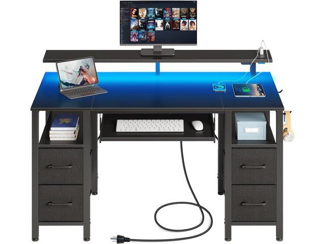 Click here for Seventable Computer Desk 47.2 with LED Lights & Po... prices