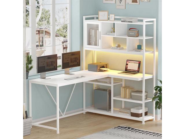 Click here for L Shape Computer Desk  58 Office Desk with LED Lig... prices