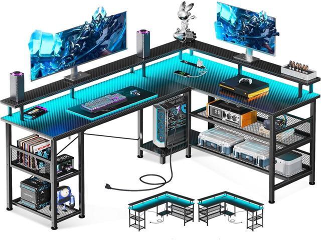 Click here for 59 L Shaped Gaming Desk with Power Outlet and LED... prices