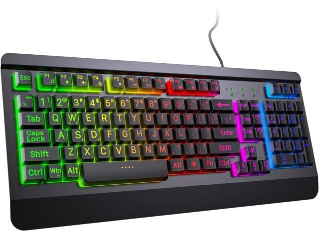 Click here for Large Print Rainbow Backlit Gaming Keyboard  Wired... prices