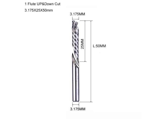 Click here for 1Pcs 3.175X25X50mm 3A UP DOWN Compound Single Flut... prices