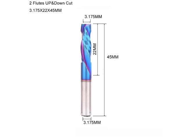 Click here for 10Pcs 3.175x22mm UP And DOWN Cut 2 Flutes Blue Nan... prices