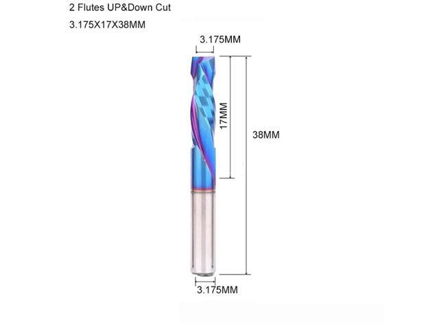 Click here for 10Pcs 3.175x17mm UP And DOWN Cut 2 Flutes Blue Nan... prices