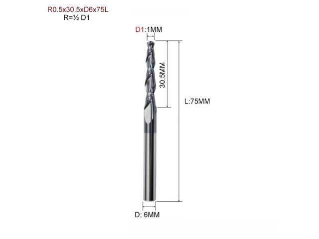 Click here for 1pc Tapered Ball Nose End Mill Tungsten Solid Carb... prices