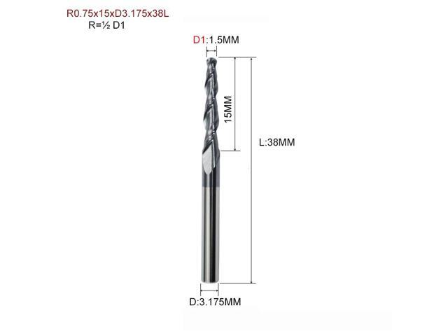 Click here for 1piece HRC55 Tapered Ball Nose End Mill Tungsten S... prices