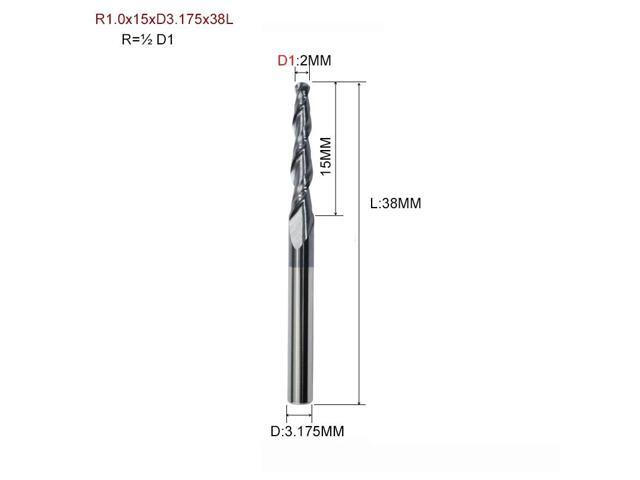 Click here for 1piece HRC55 Tapered Ball Nose End Mill Tungsten S... prices