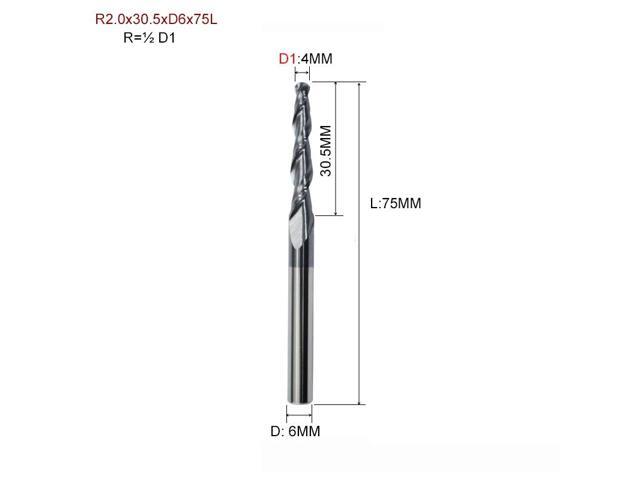 Click here for 1piece HRC55 Tapered Ball Nose End Mill Tungsten S... prices