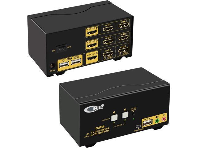 Click here for CKL Triple Monitor HDMI KVM Switch 2 Port with Aud... prices
