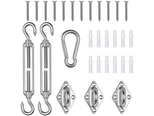 Triangle Sun Shade Sail Hardware Kit 304 Anti-Rust Stainless Steel Outdoor Yard - Natrual