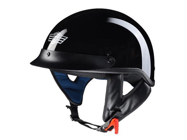 Ahr Run-c Motorcycle Half Face Helmet Dot Approved Motorbike Cruiser Chopper Matt Black Xl - Black
