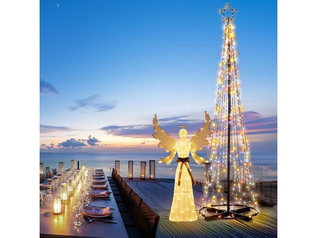 Click here for Yescom Vast-Starry 12Ft Solar Christmas Cone Tree... prices