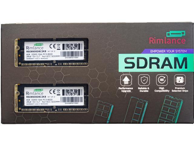 Click here for Rimlance 8GB (2X4GB) 1.5V DDR3 1066MHZ PC3-8500 SO... prices