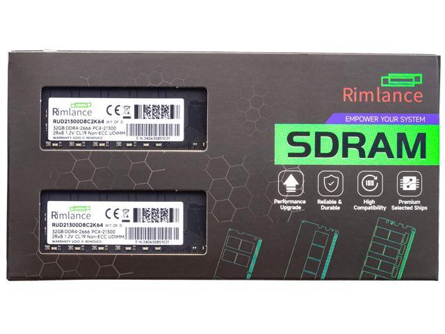 Click here for Rimlance 64GB (2X32GB) 1.2V DDR4 2666MHZ PC4-21300... prices