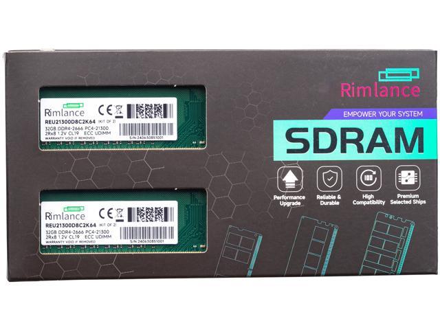 Click here for Rimlance 64GB (2X32GB) 1.2V DDR4 2666MHz PC4-21300... prices
