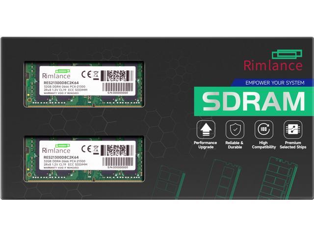 Click here for Rimlance 64GB (2X32GB) 1.2V DDR4 2666MHz PC4-21300... prices