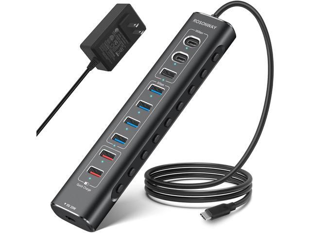 Click here for Rosonway 10-Port Powered USB 3.2/USB C Hub 60W wit... prices